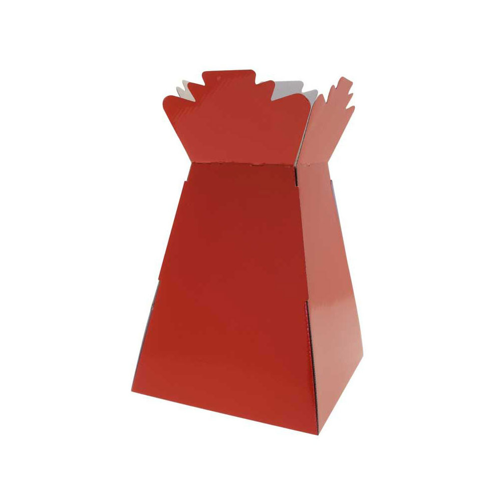 Living Vase Tall Flower Bouquet Delivery Boxes - Pearlised Red