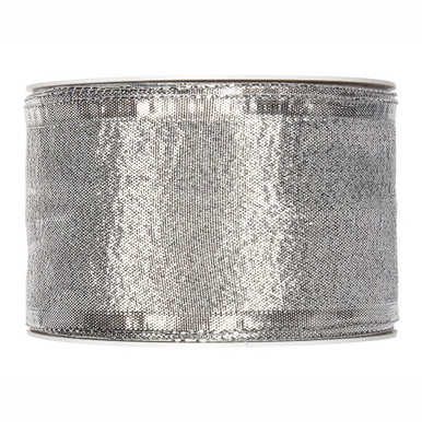 Metallic Silver Christmas ribbon fabric 60mm x25m