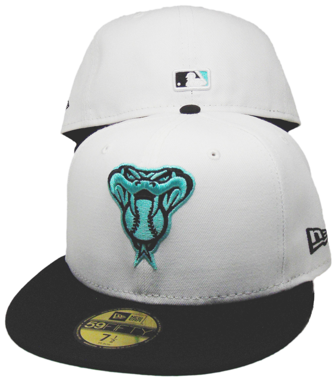 Arizona Diamondbacks 2-Tone NE 59Fifty Fitted - White, Black, Blue Tint ...