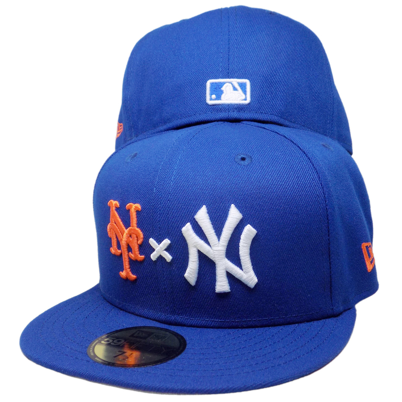 Mets vs Yankees Custom New Era 59Fifty Fitted Hat - Royal, Orange, White
