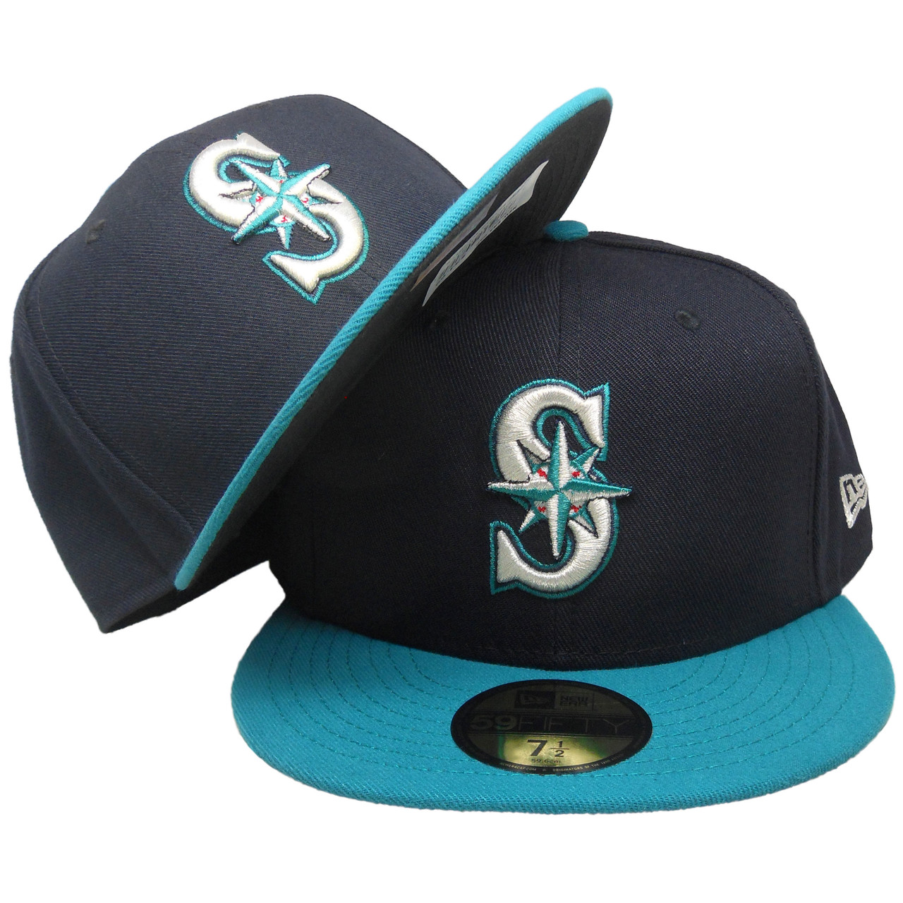 Seattle Mariners New Era Alternate Fitted Hat - Navy Blue, Teal, Silver ...
