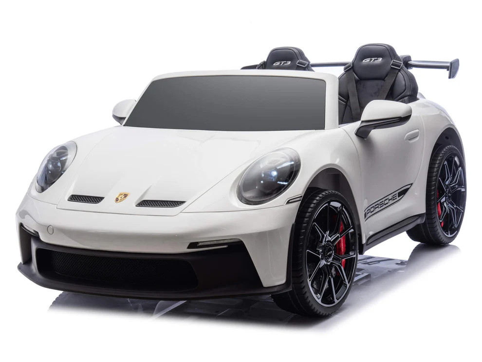 24V Porsche 911 GT3 Ride On Car w/Rubber Tires- White