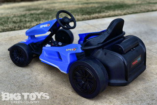 24v Bullet Electric Drift Kart w/ Upgraded Motors & Leather Seat - Blue ...