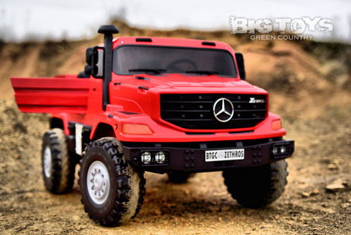 24v Mercedes Big Rig XL Ride On Truck w/ Leather Seat & Rubber Tires ...