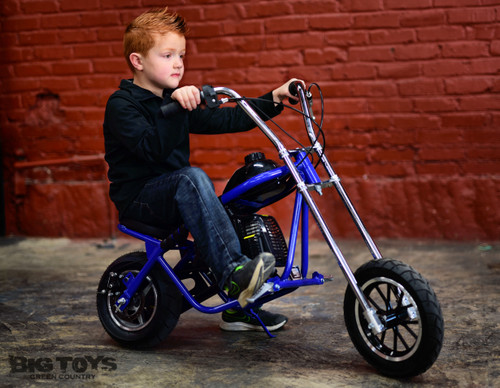 Fast Kids Mini Bike Chopper Motorcycle 49cc Gas - Blue - Big Toys Green ...