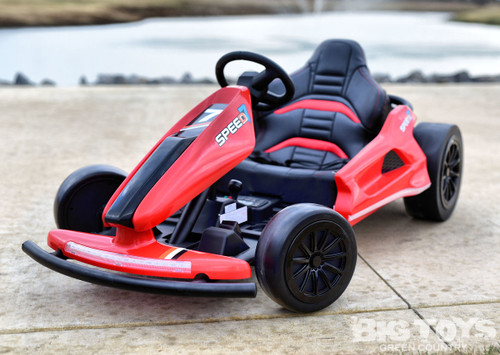 24v Bullet Electric Drift Kart w/ Upgraded Motors & Leather Seat - Red ...