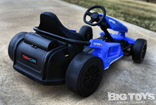 24v Bullet Electric Drift Kart w/ Upgraded Motors & Leather Seat - Blue ...