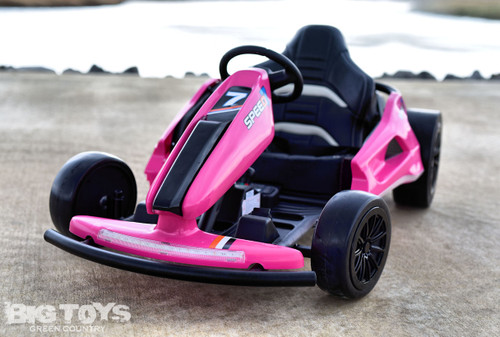 24v Bullet Electric Drift Kart w/ Upgraded Motors & Leather Seat - Pink ...