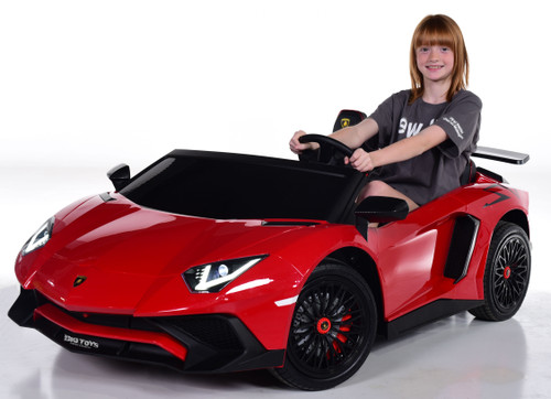 Giant 24v Big Kids Ride On Lamborghini XXL 180W Motor & Rubber Tires ...