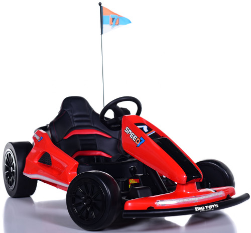 24v Bullet Electric Drift Kart w/ Upgraded Motors & Leather Seat - Red ...