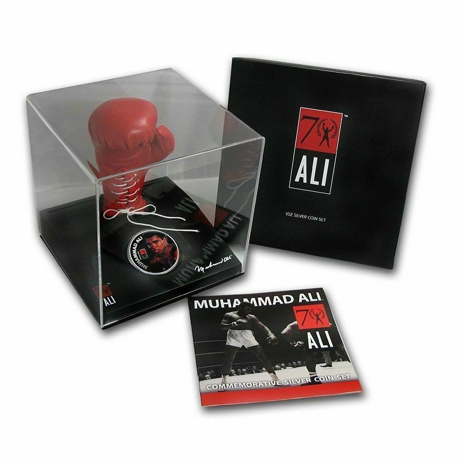 2012 Muhammad Ali 1oz 999 Silver Proof Coin With Glove Set LOW MINTAGE ...