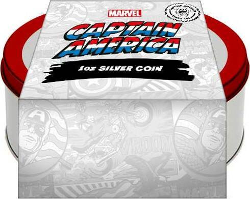 CAPTAIN AMERICA 80th Anniversary Marvel 1 Oz Silver Coin 1$ Cook ...