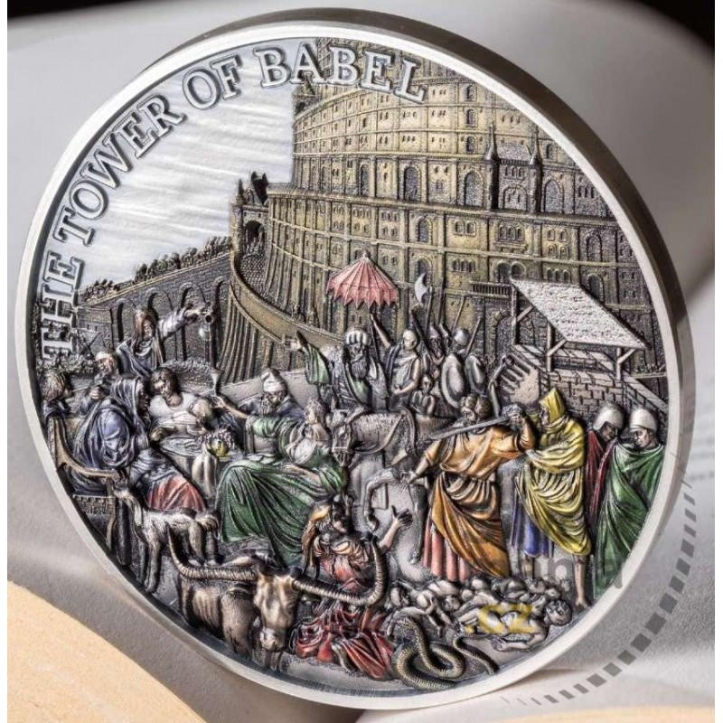 2022 Tokelau TOWER OF BABEL Bible Stories 5 Oz Silver Coin 10$ NGC 70 FR