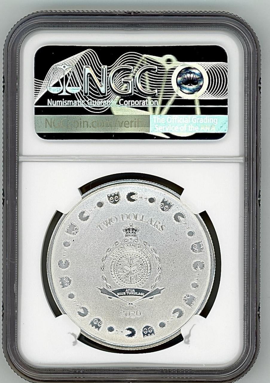 PAC-MAN 40TH ANNIVERSARY 2020 NIUE 1oz SILVER COIN $2 NGC MS70 FIRST ...