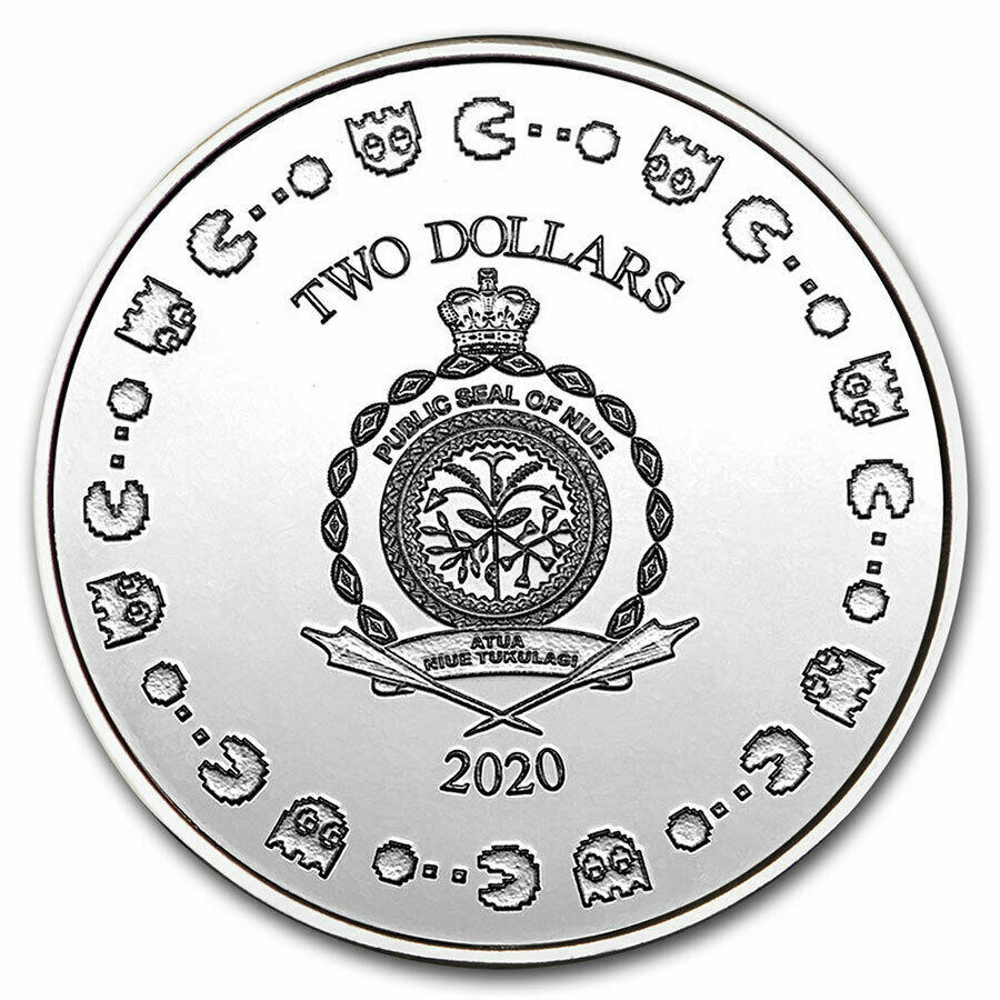 PAC-MAN 40th ANNIVERSARY 2020 NIUE 1oz SILVER COIN $2 NGC MS 70 FR ...