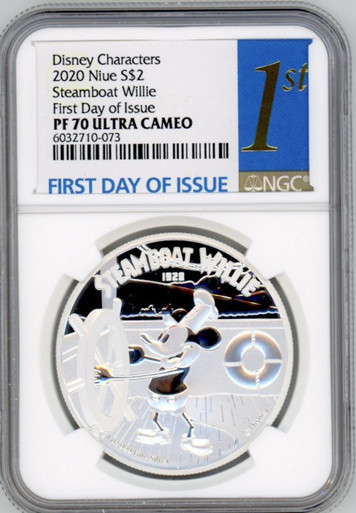 FDOI NGC 70 DISNEY STEAMBOAT WILLIE 1oz SILVER COIN - Elite Coinage Co.