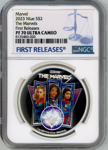 2023 Niue Marvel Studios The Marvels NGC 70 FR 1oz Silver Coin