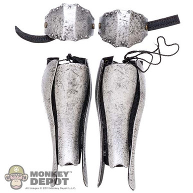 Monkey Depot - Armor: Fire Phoenix Mens Metal Leg Guards w/ Kneepads