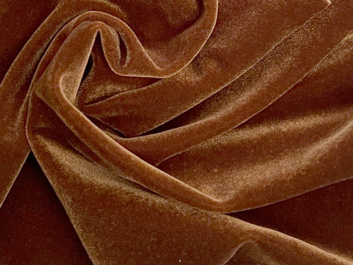 Stretch Velvet Dark Caramel Brown - fabric fabric