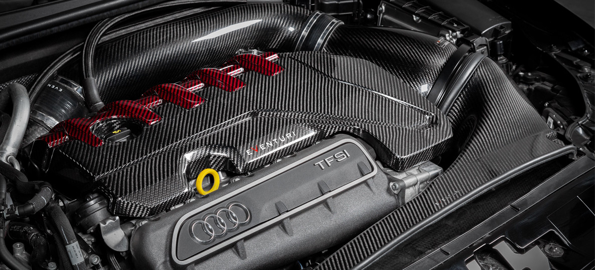 Eventuri Carbon Fibre Black and Red Engine Cover - RS3 Gen 2 / TTRS 8S ...