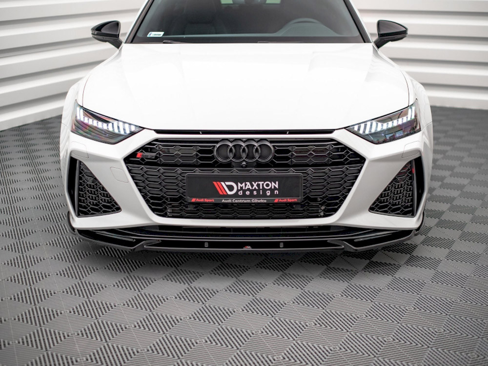 Maxton Design Gloss Black Front Splitter V1 Audi Rs6 C8 / Rs7 C8 (2019 ...
