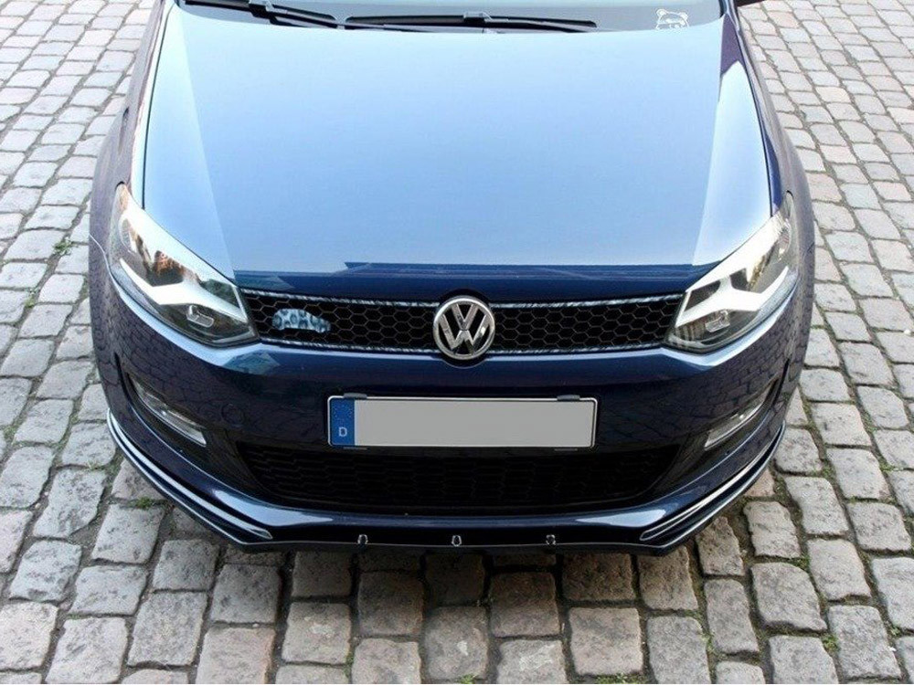 Maxton Design Gloss Black Front Splitter VW Polo Mk5 Standard (2009 ...