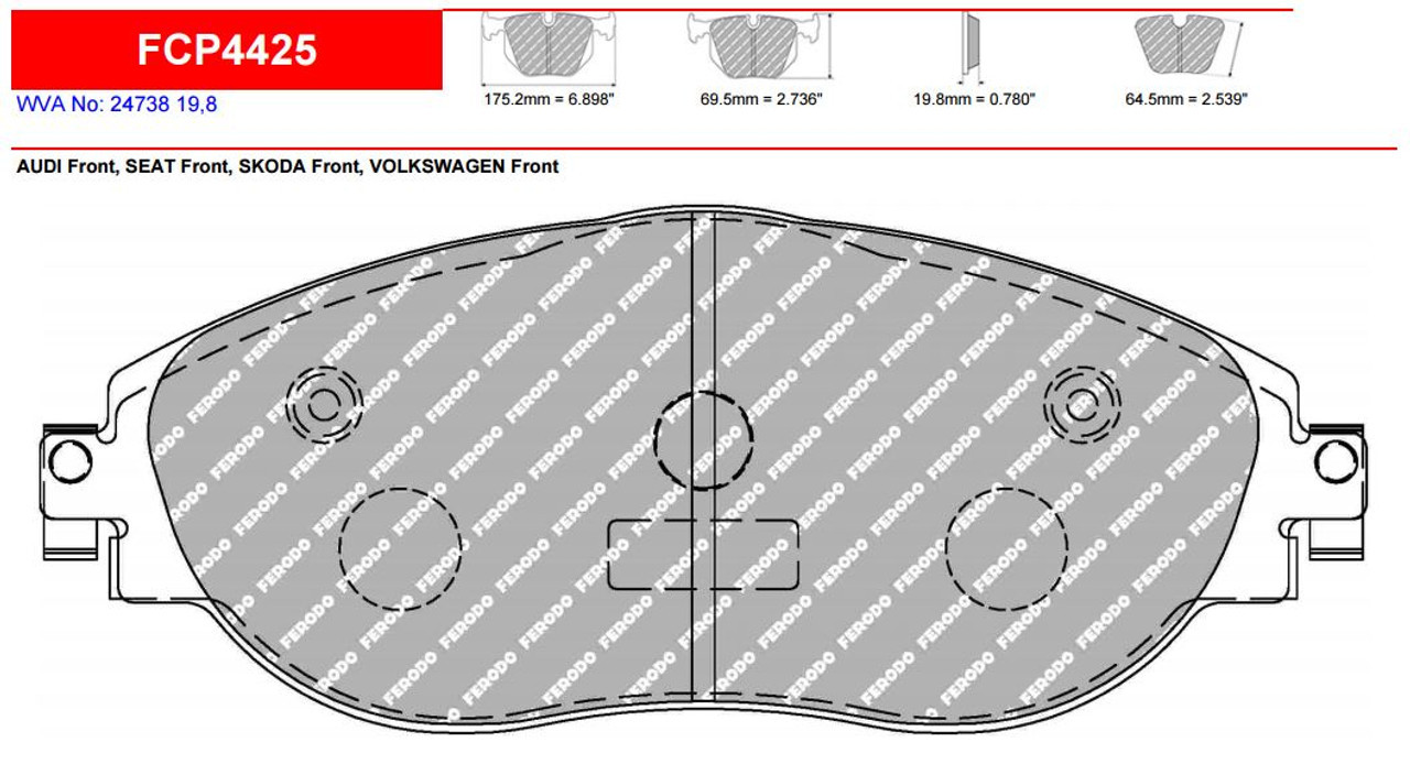 Ferodo DS2500 Front Brake Pad Set - Cupra Formentor - Awesome GTI ...