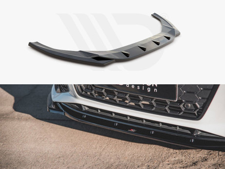 Maxton Design Gloss Black Front Splitter V1 Audi S5 / A5 S-Line F5 ...
