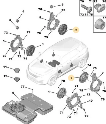 Genuine Peugeot Citroen DS LOUDSPEAKER 9809350880 Shipped Worldwide