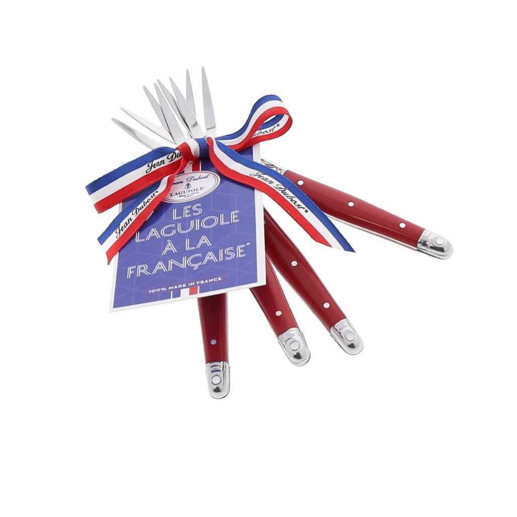 Jean Dubost 4 Cocktail Forks Red | Kitchenware