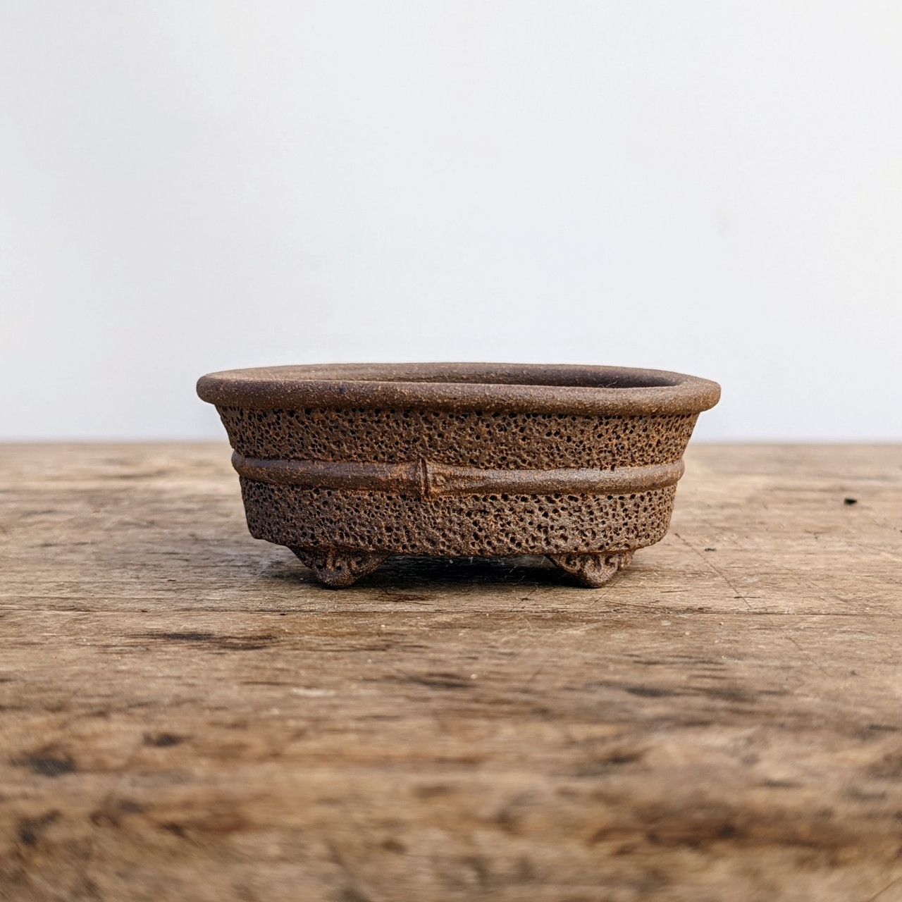 4-inch Unglazed Tokoname Pot (No. 1308) at Bonsai Outlet