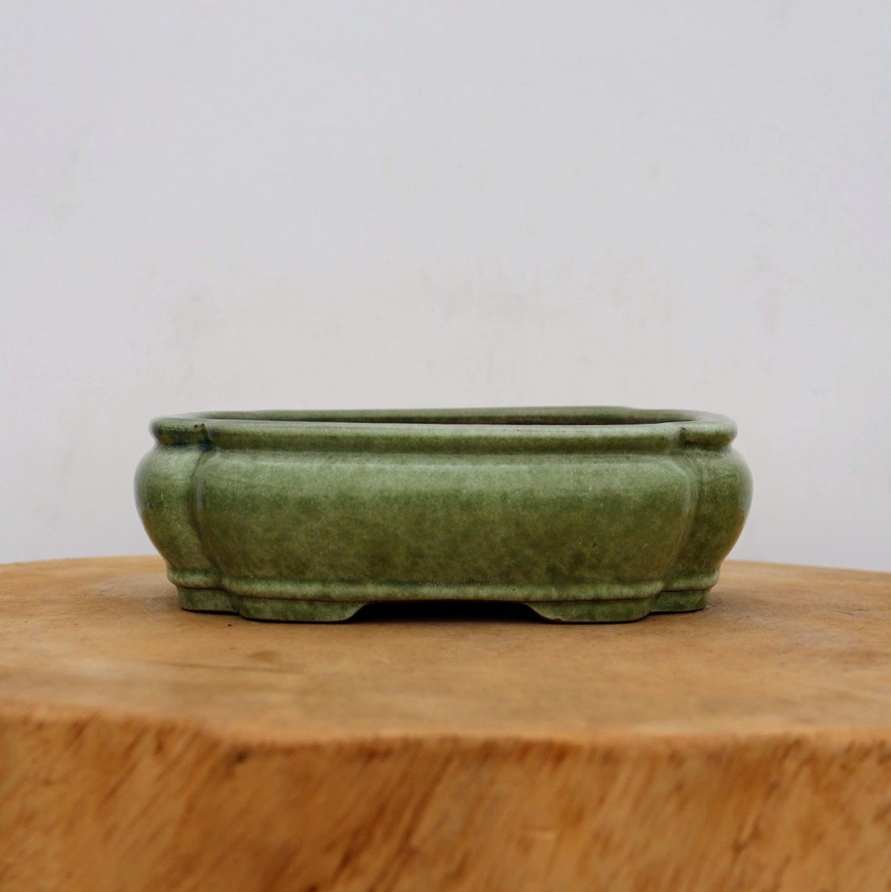 6-Inch Green Glazed Yixing Bonsai Pot (No. 2397c)