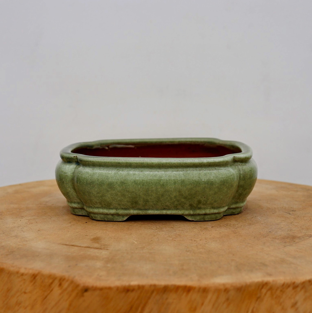 6-Inch Green Glazed Yixing Bonsai Pot (No. 2397c)
