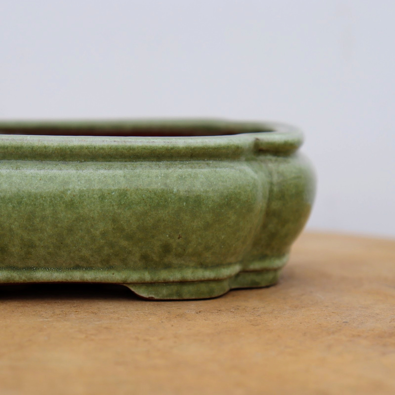 6-Inch Green Glazed Yixing Bonsai Pot (No. 2397c)