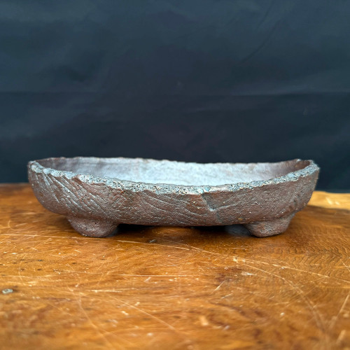 8.5-inch Oval Handmade Wood Fired Bruce Lenore Pot (No. 130)