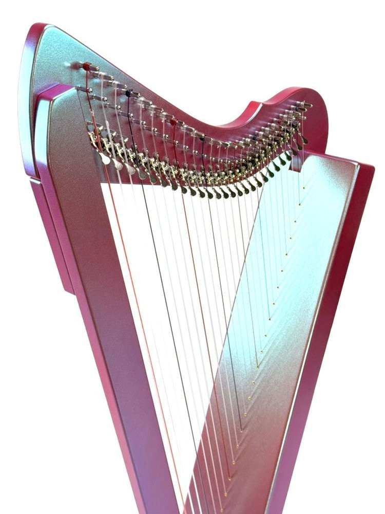 Rees Harps Sharpsicle Harp - 26 strings, Levers on C and F, Ruby Frost ...