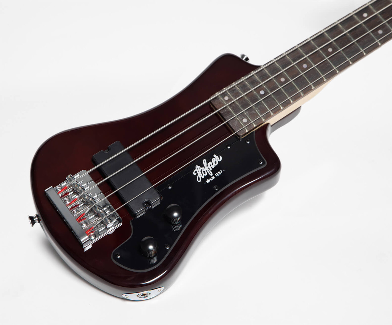 Hofner Shorty Model Travel Sized Electric Bass, Root Beer Finish w ...