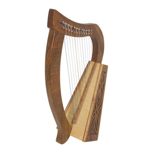 Roosebeck Walnut Baby Harp 12-String, Knotwork Design - Bill's Music