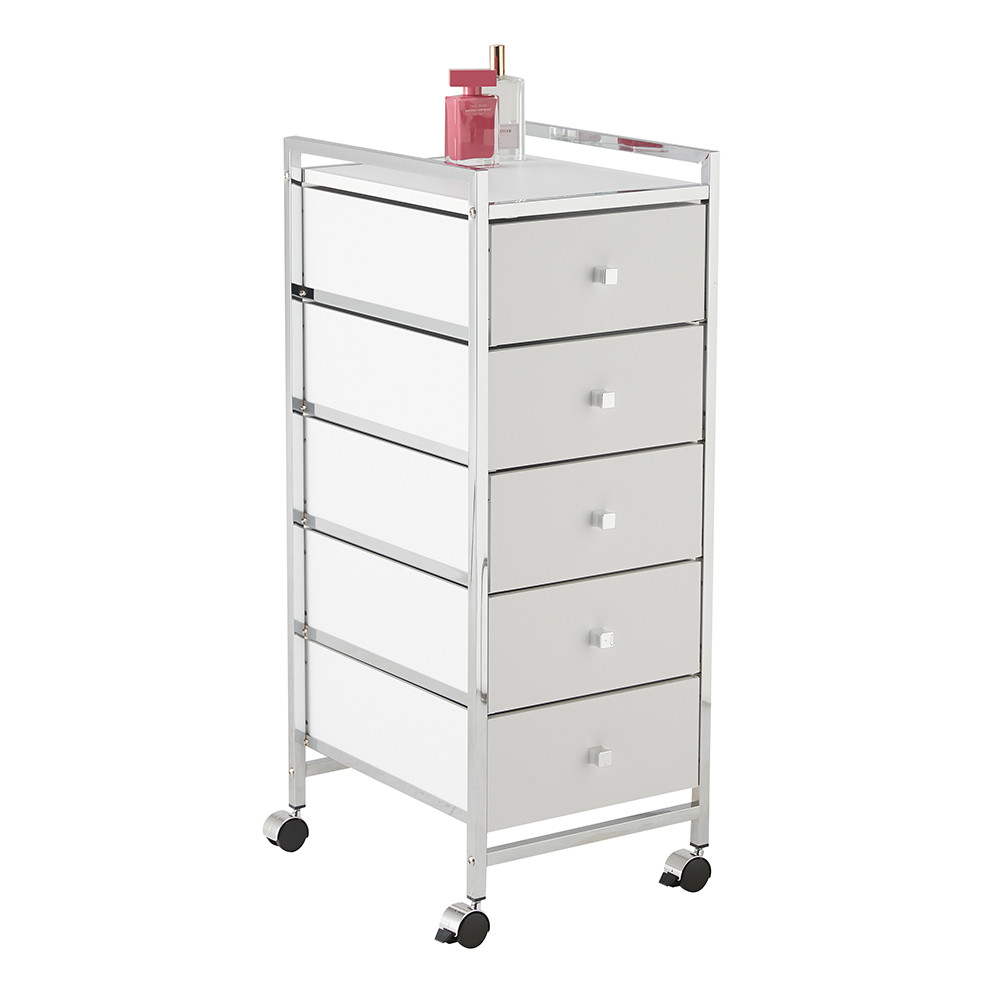 5 Drawer Cabinet Trolley White | Howards Storage World