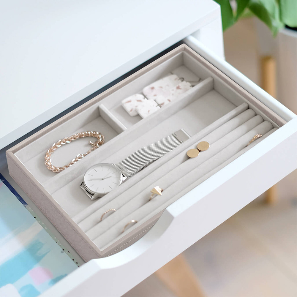 Stackers Classic Ring & Bracelet Jewellery Box Layer - Taupe | Howards ...