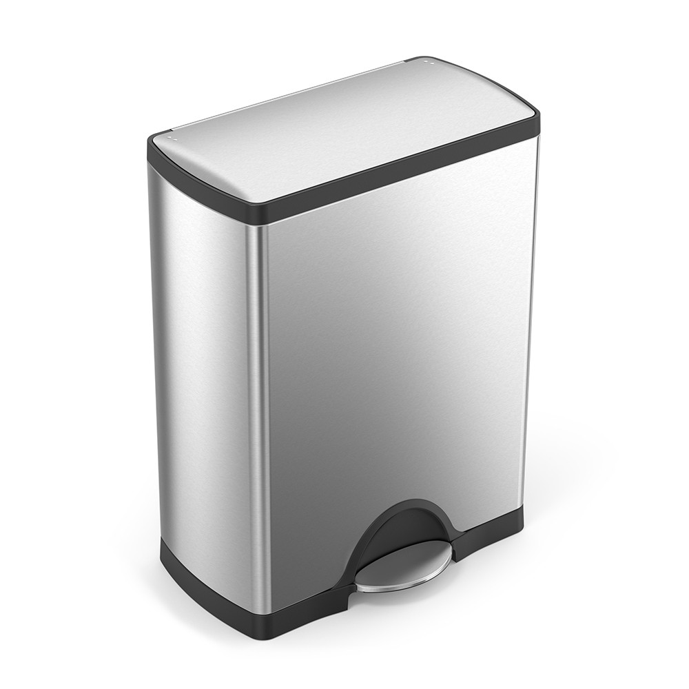 simplehuman 50L Rectangular Step Stainless Steel Rubbish Bin | Howards ...