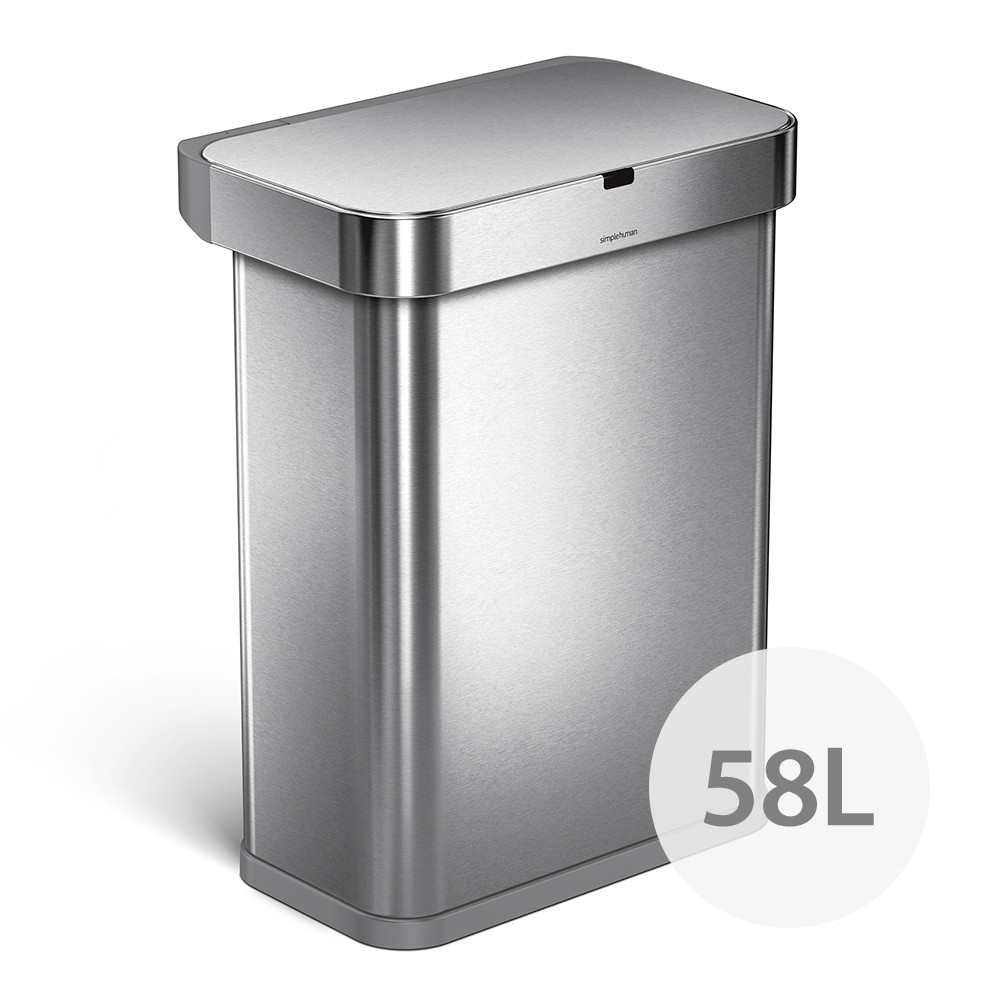 simplehuman 58L Pedal Dual Compartment Recycling Rubbish Bin ...