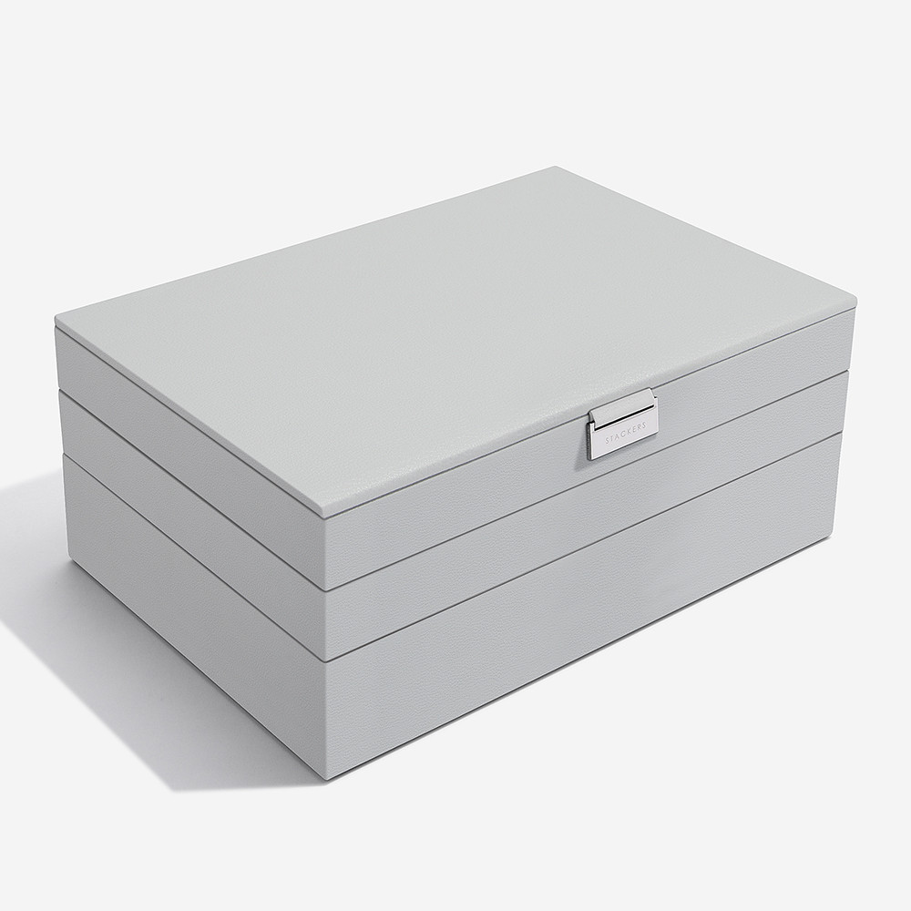 Stackers Supersize Jewellery Box with Lid - Pebble Grey | Howards ...