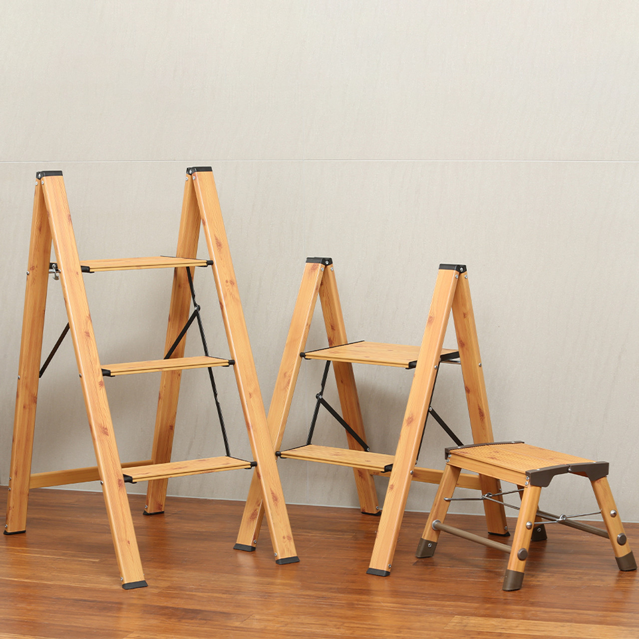 Williamsware Aluminium Wood Look 3 Step Ladder