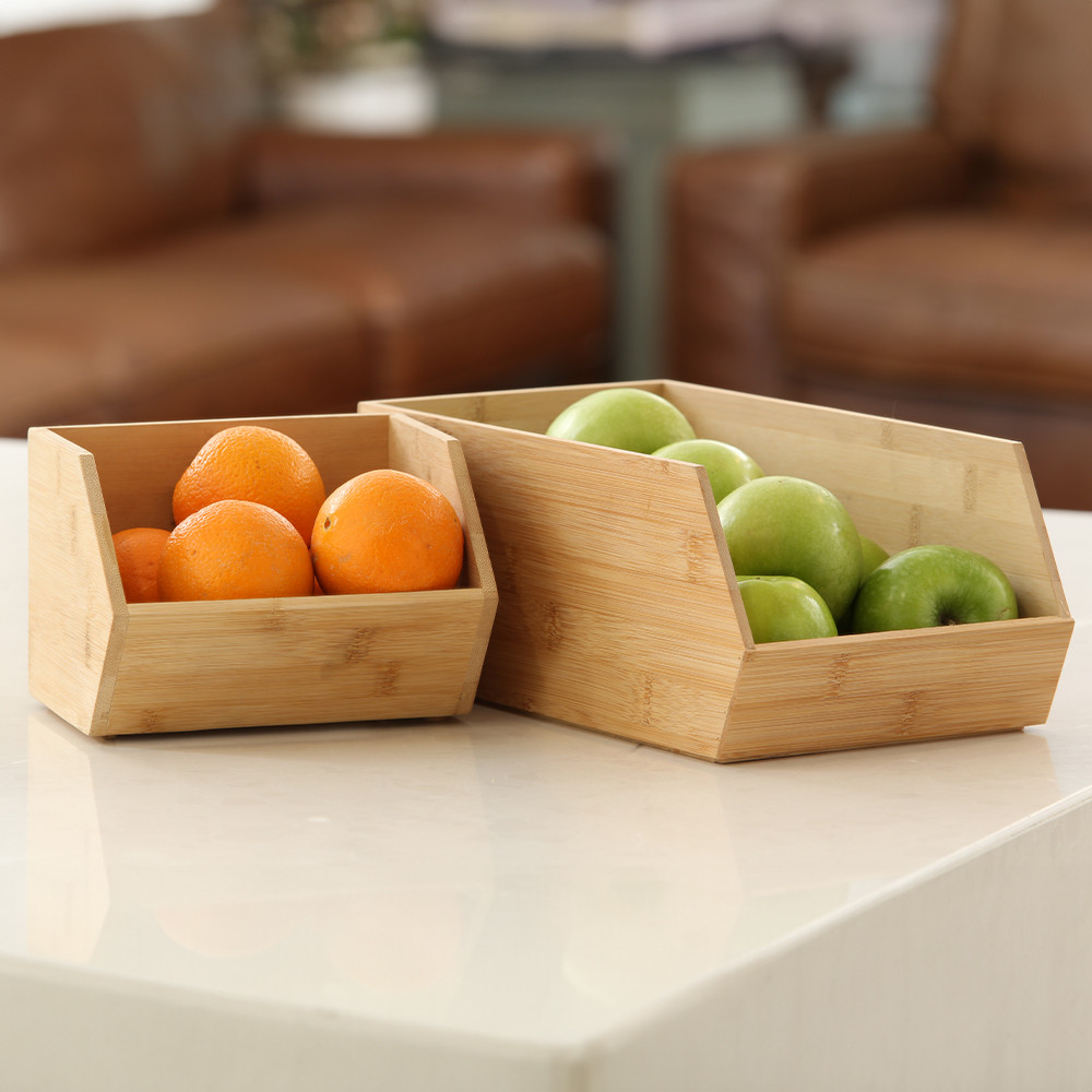 Williamsware Bamboo Open Front Stackable Container Large | Howards ...