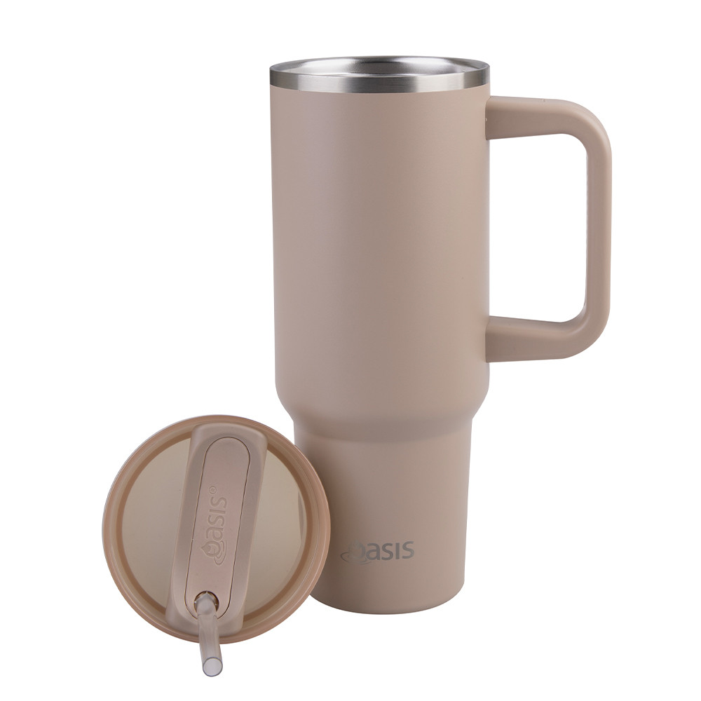 Oasis Commuter Insulated Travel Tumbler Stainless Steel 1.2L - Latte ...