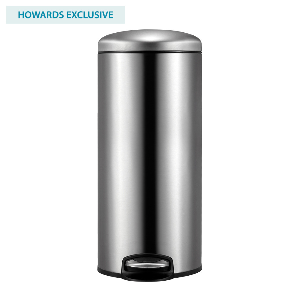 EKO Maggey Step Bin 30L - Silver - Howards Storage World