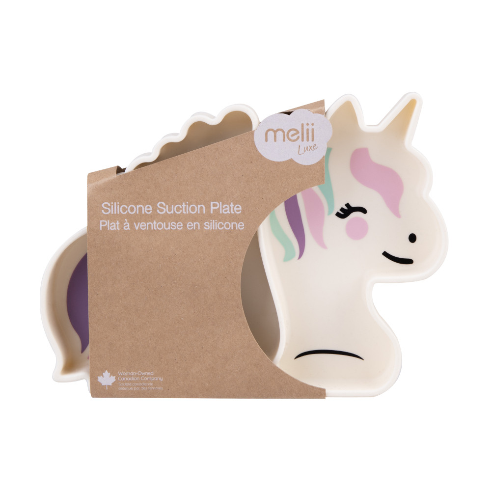 Melii Luxe Divided Silicone Suction Kids Plate - Unicorn | Howards ...