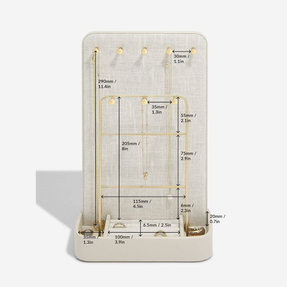 Stackers All-In-One Jewellery Stand - Oatmeal/Linen | Howards Storage World