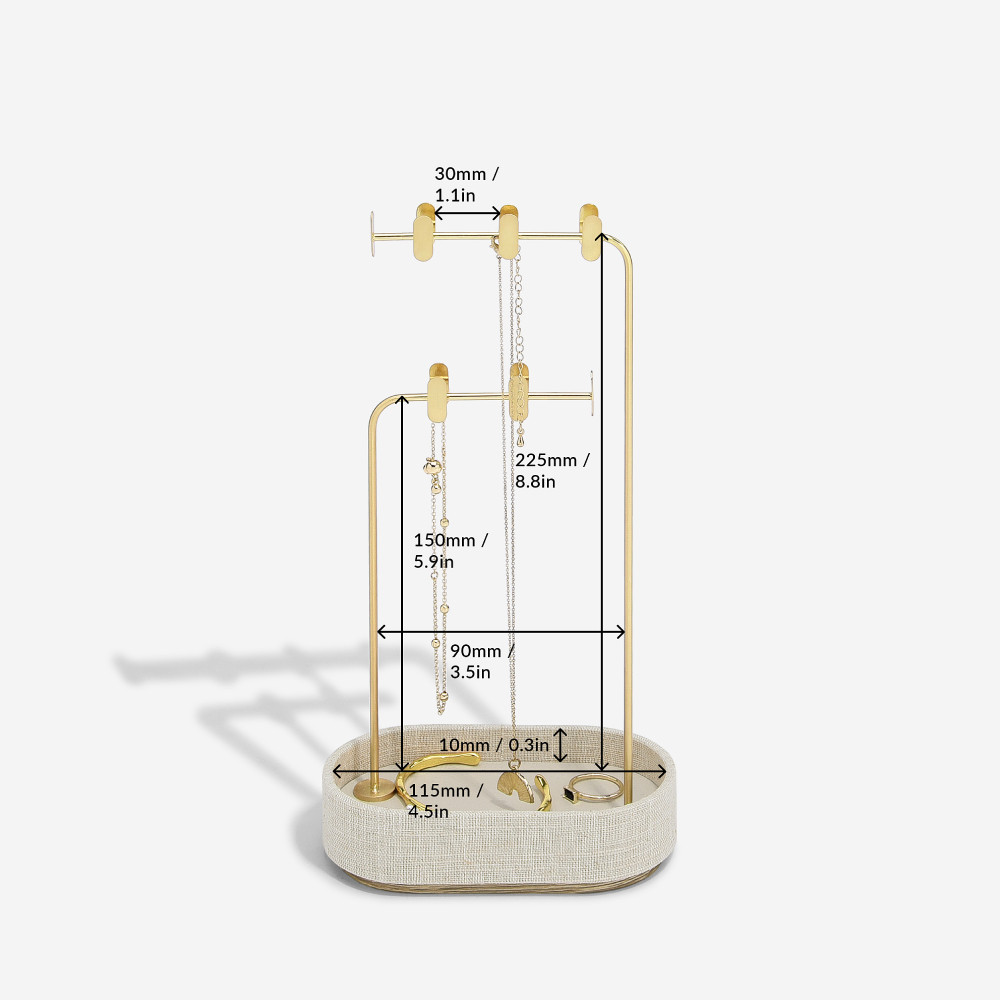 Stackers Multi-Hook Jewellery Stand - Oatmeal/Linen | Howards Storage World